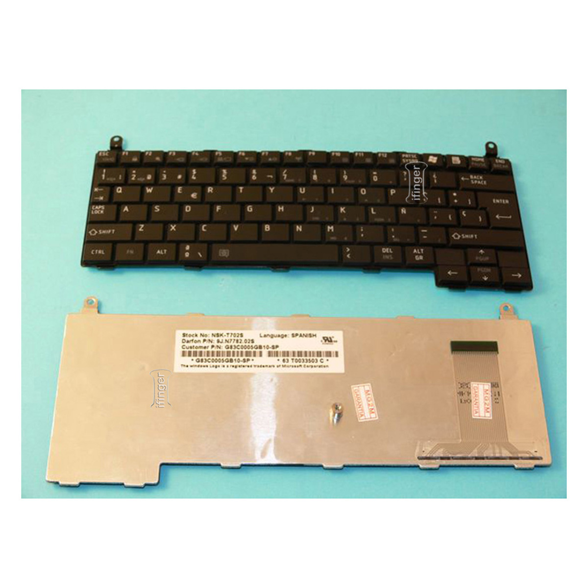 KEYBOARD ESPAÑOL Repuesto Teclado TOSHIBA U100 BLACK